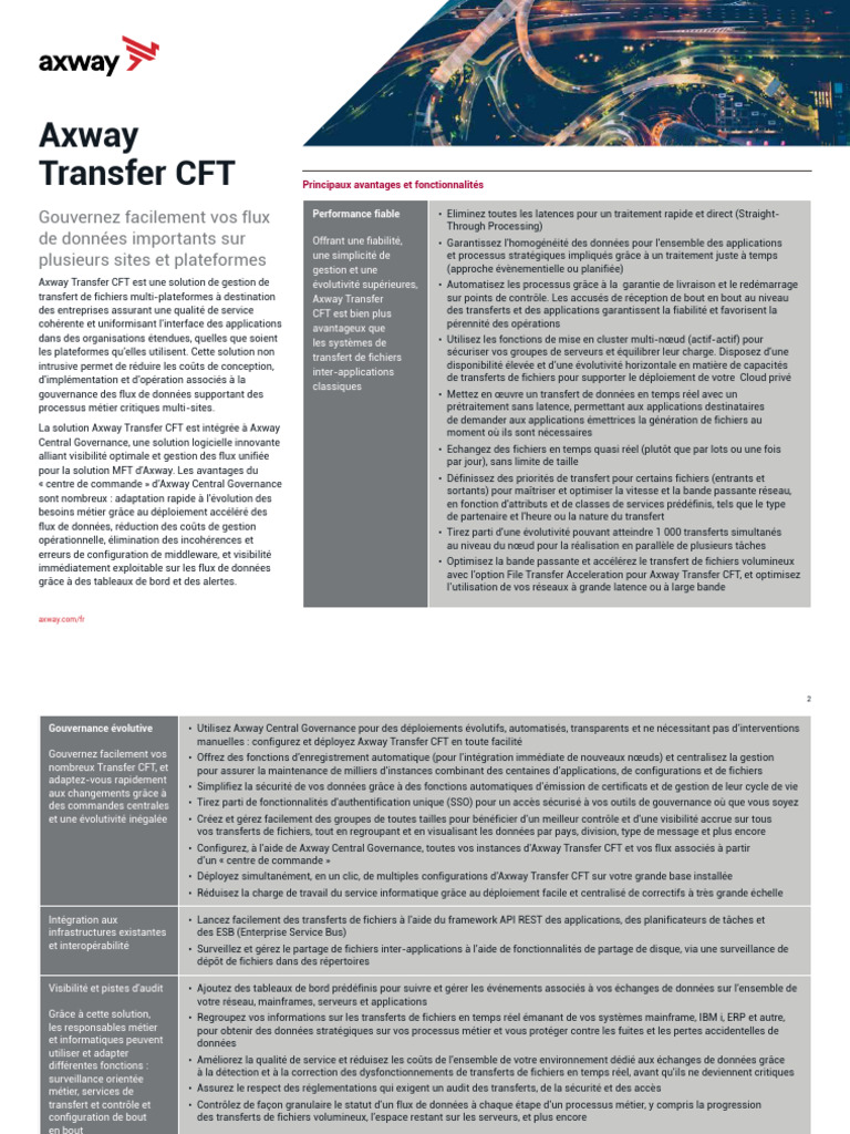 Axway Datasheet Transfer-Cft FR | PDF