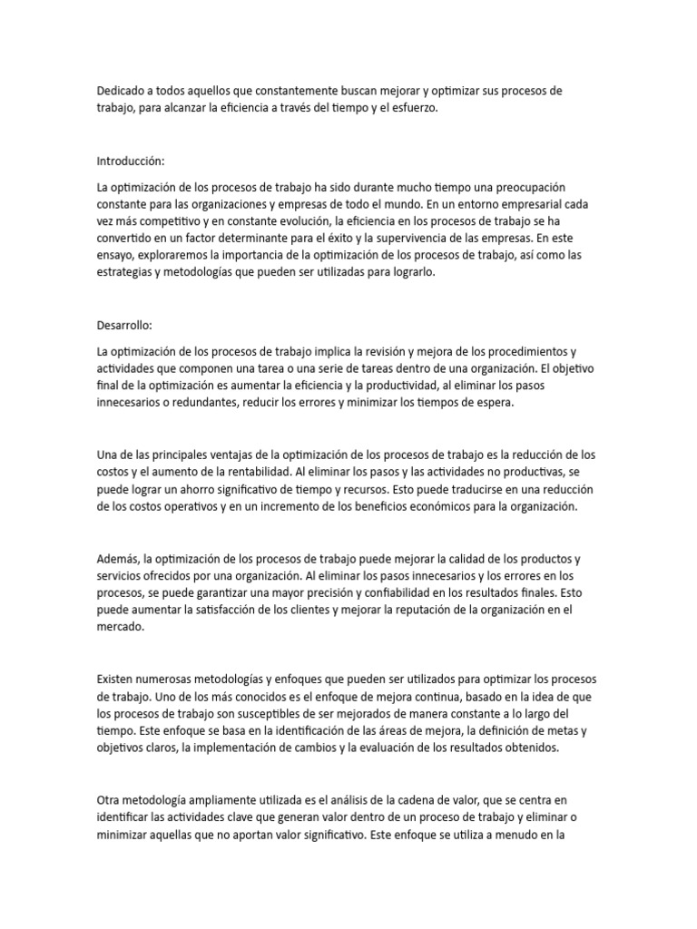 optimización de procesos | PDF