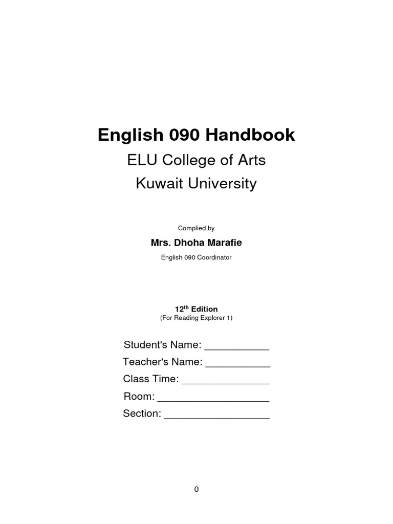 English 090 12th Ed. Handbook (RE1) | PDF