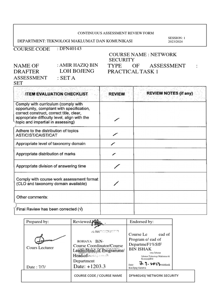 Practical Task 1 DFN40143 Sesi - 1 - 2023 - 2024 (05DDT21F2064) | PDF ... Practical Task 1 DFN40143 Sesi - 1 - 2023 - 2024 (05DDT21F2064) | PDF ...