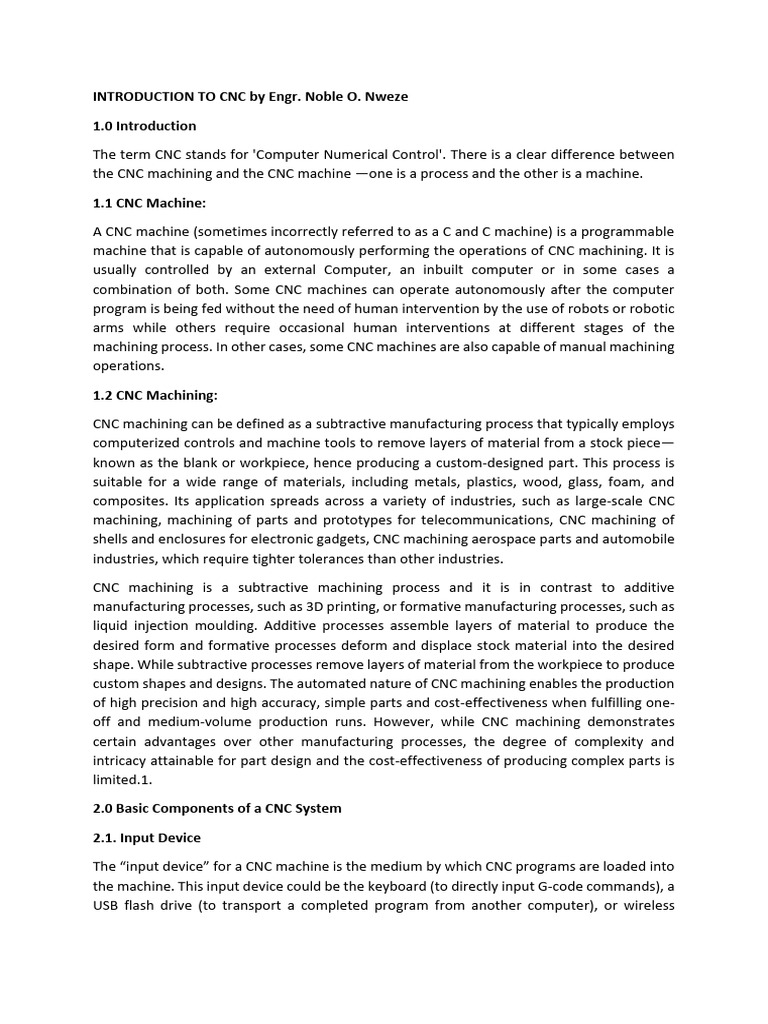 Introduction to CNC Machines | PDF | Computers