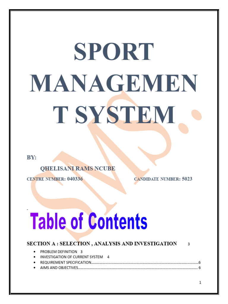Ncube Qhelisani R-Sport Management System | PDF | Software | Computer File