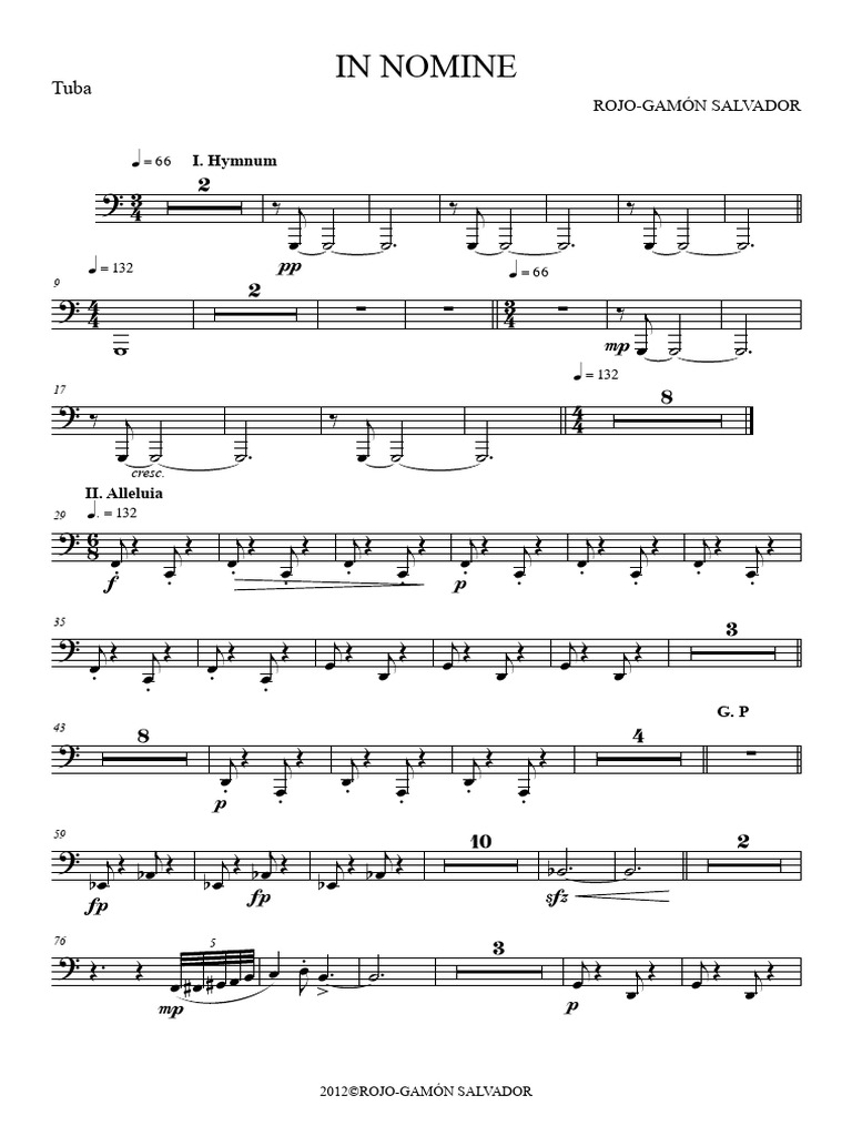 IN NOMINE - Mus - Tuba | PDF