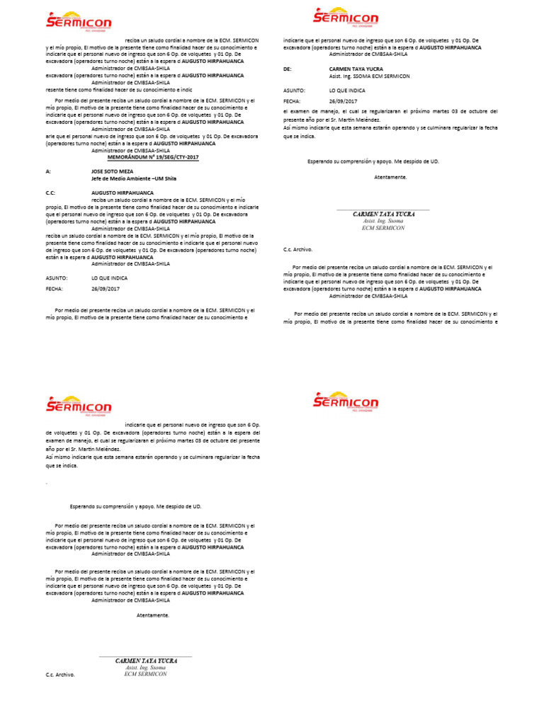 M23 Emorándum N ° 19 | PDF