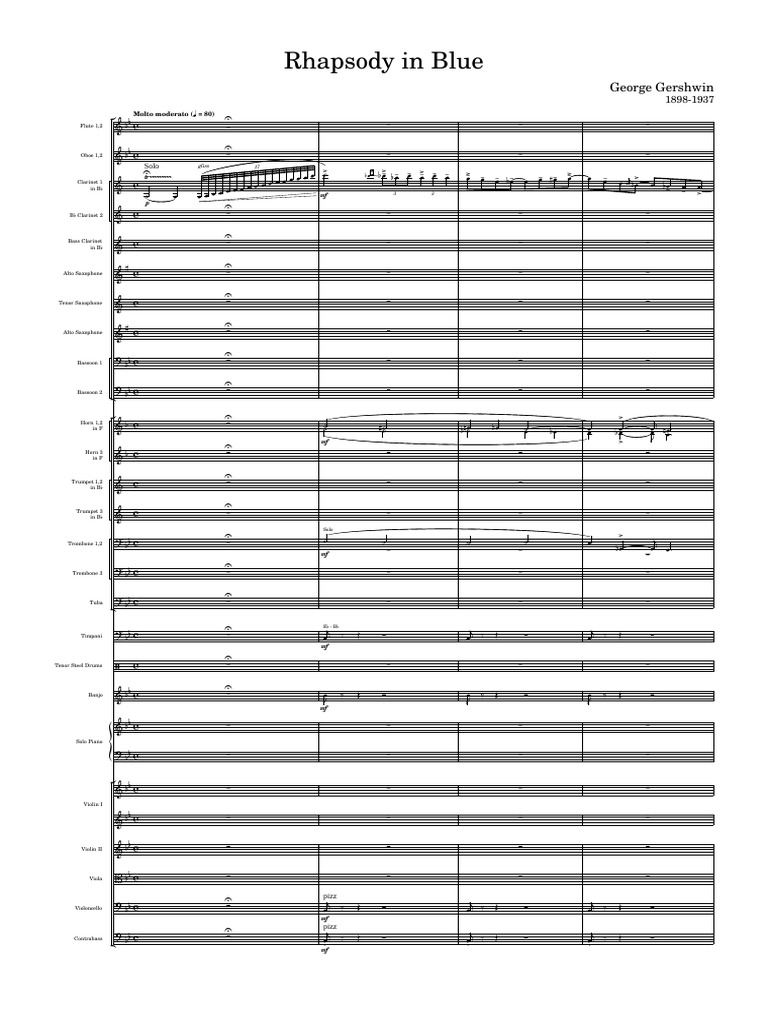 Rhapsody in Blue George Gershwin | PDF | Musicology | Orchestras