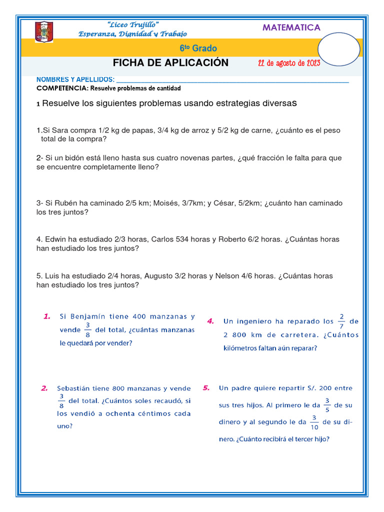 Ficha de Matematica | PDF