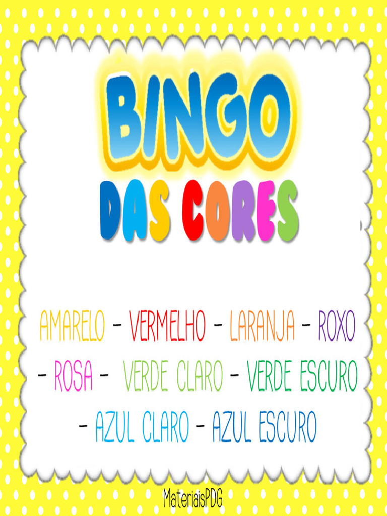 Bingo Das Cores | PDF | Computadores