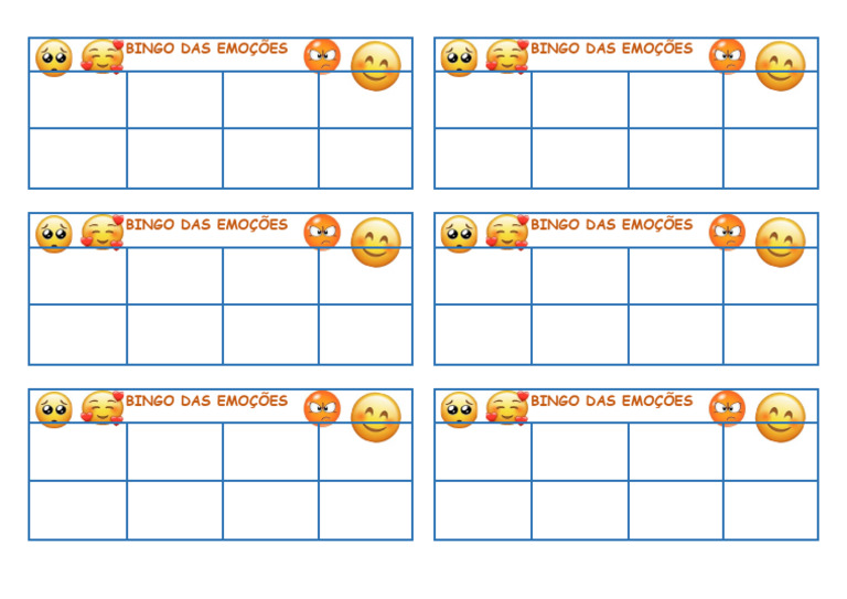 Bingo Das Emoções | PDF