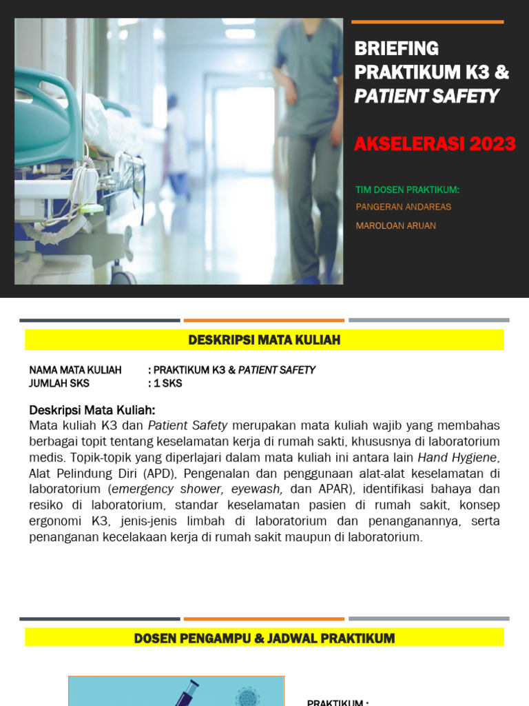 Briefing Praktikum K3 Patient Safety | PDF