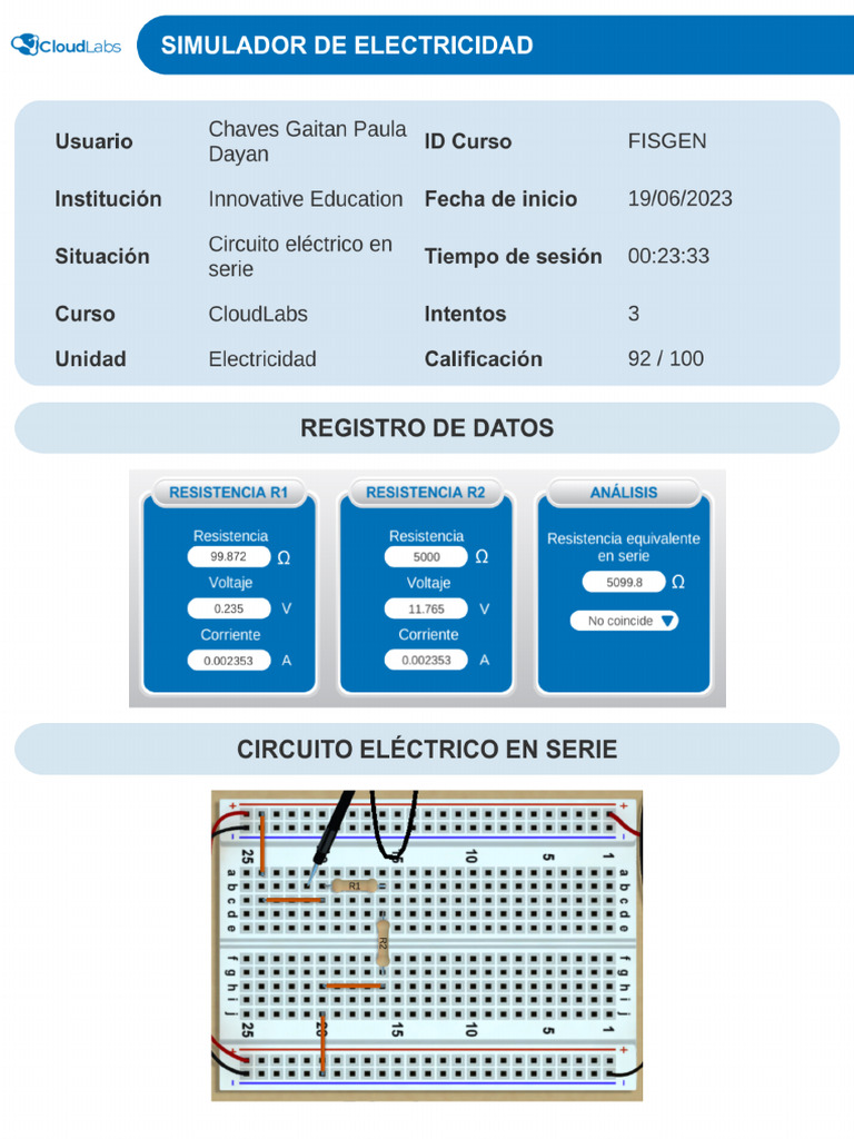 Circuito Eléctrico en Serie | PDF