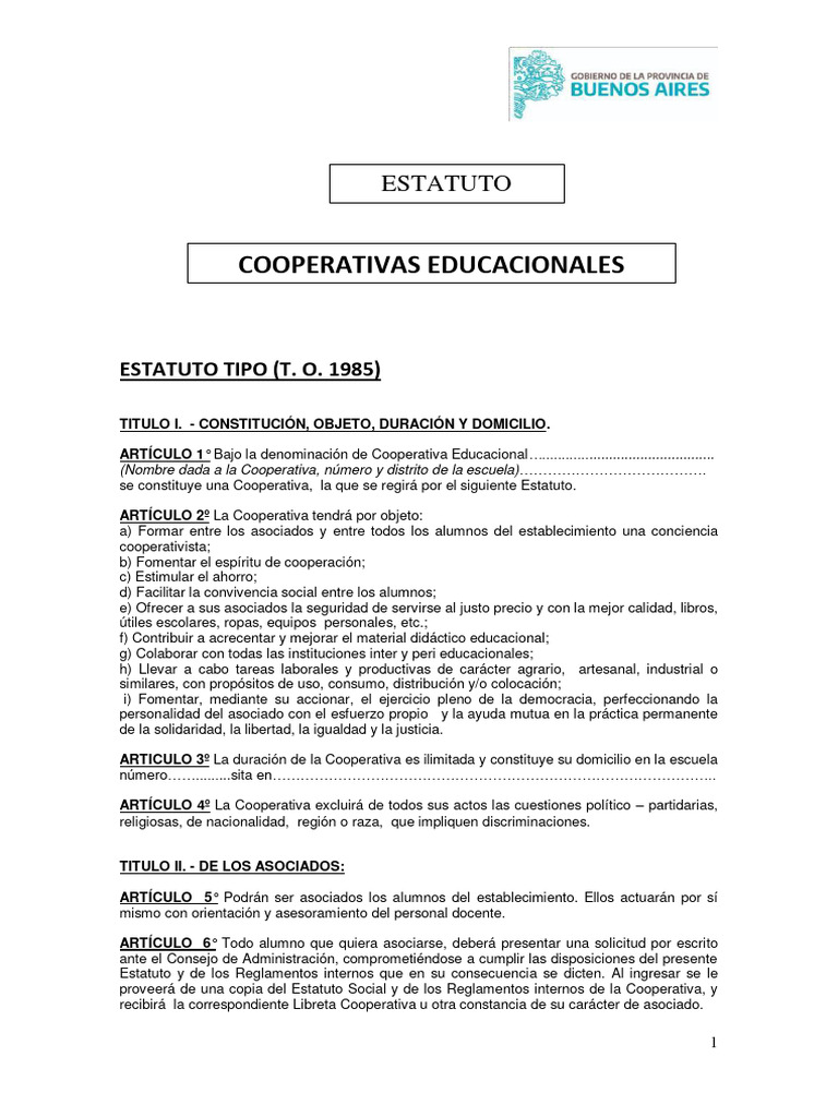 Estatuto Cooperativas Nuevo | PDF | Cooperativa | Contabilidad