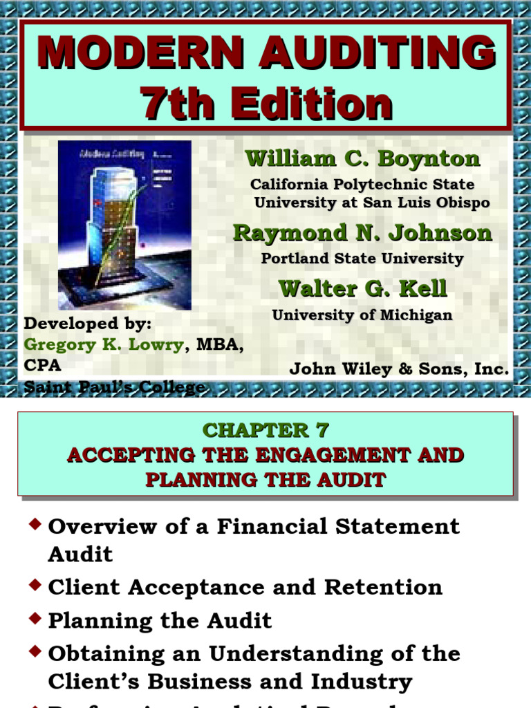 Modern Auditing 7th Edition | PDF | Audit | Copyright
