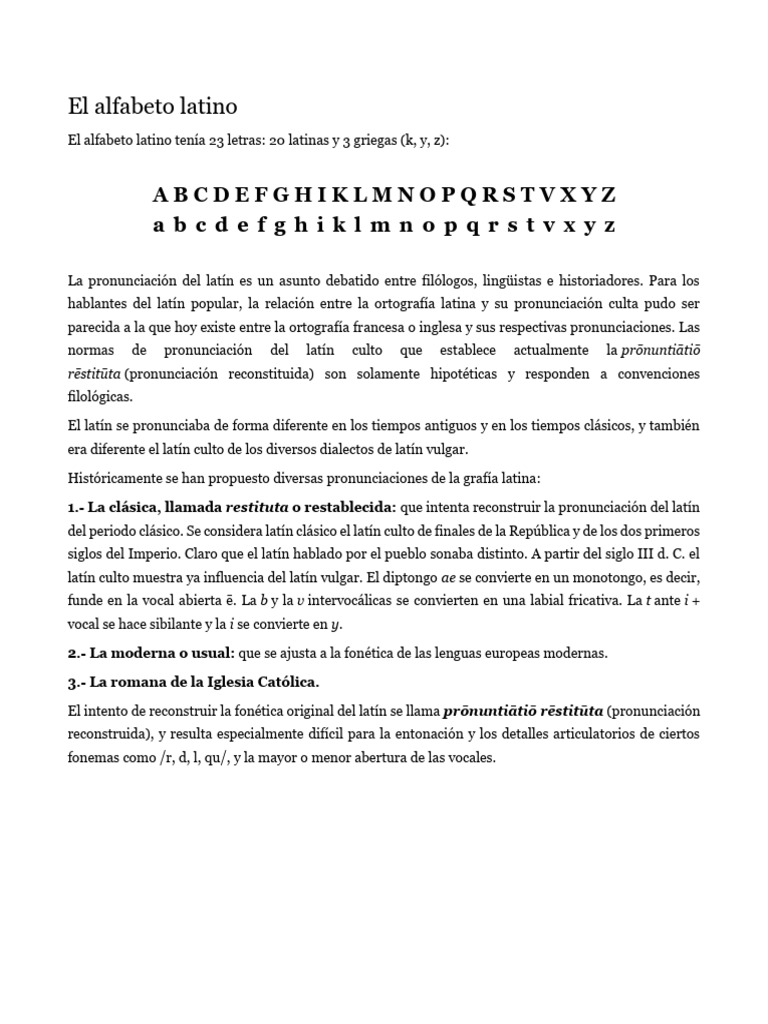 El Alfabeto Latino | PDF