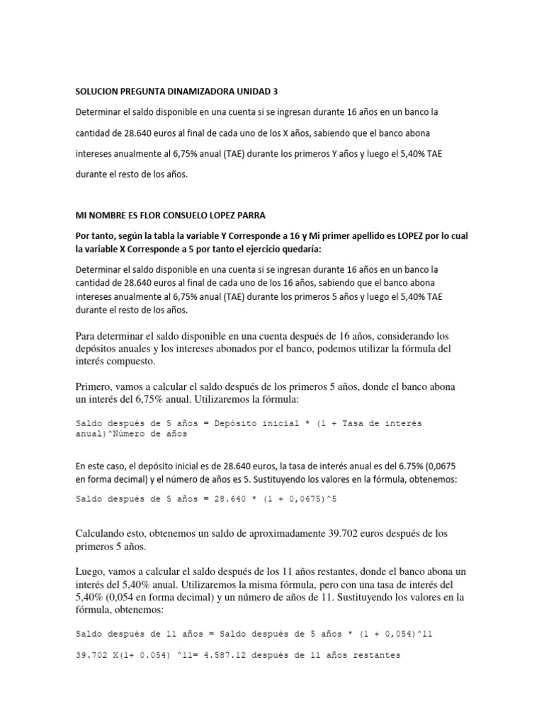 Solucion Pregunta Dinamizadora Unidad 3 | PDF | Interés | Dinero Solucion Pregunta Dinamizadora Unidad 3 | PDF | Interés | Dinero