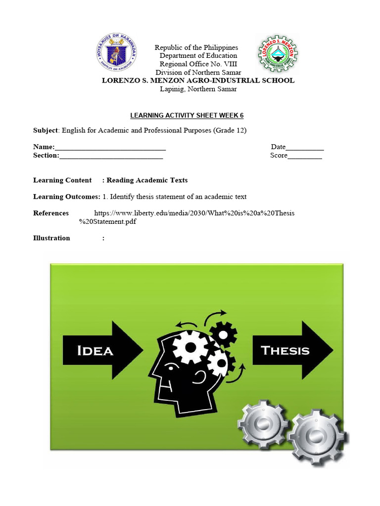 EAPP - LAS (Week 6) | PDF EAPP - LAS (Week 6) | PDF