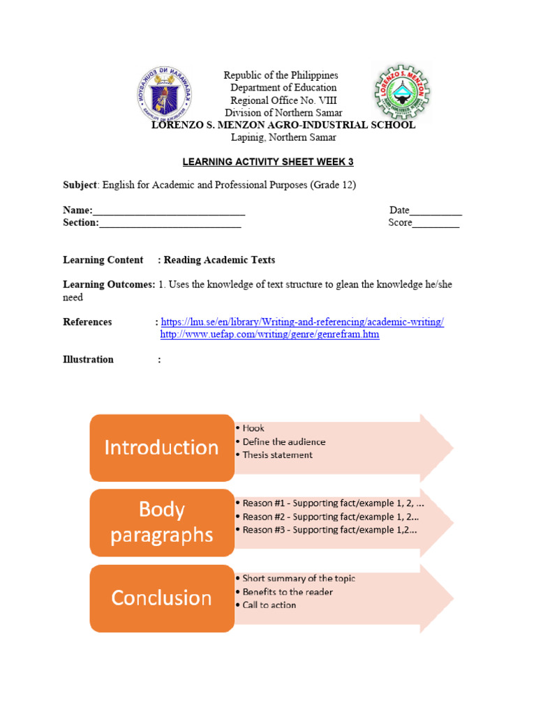 EAPP - LAS (Week 3) | PDF | Language Arts & Discipline