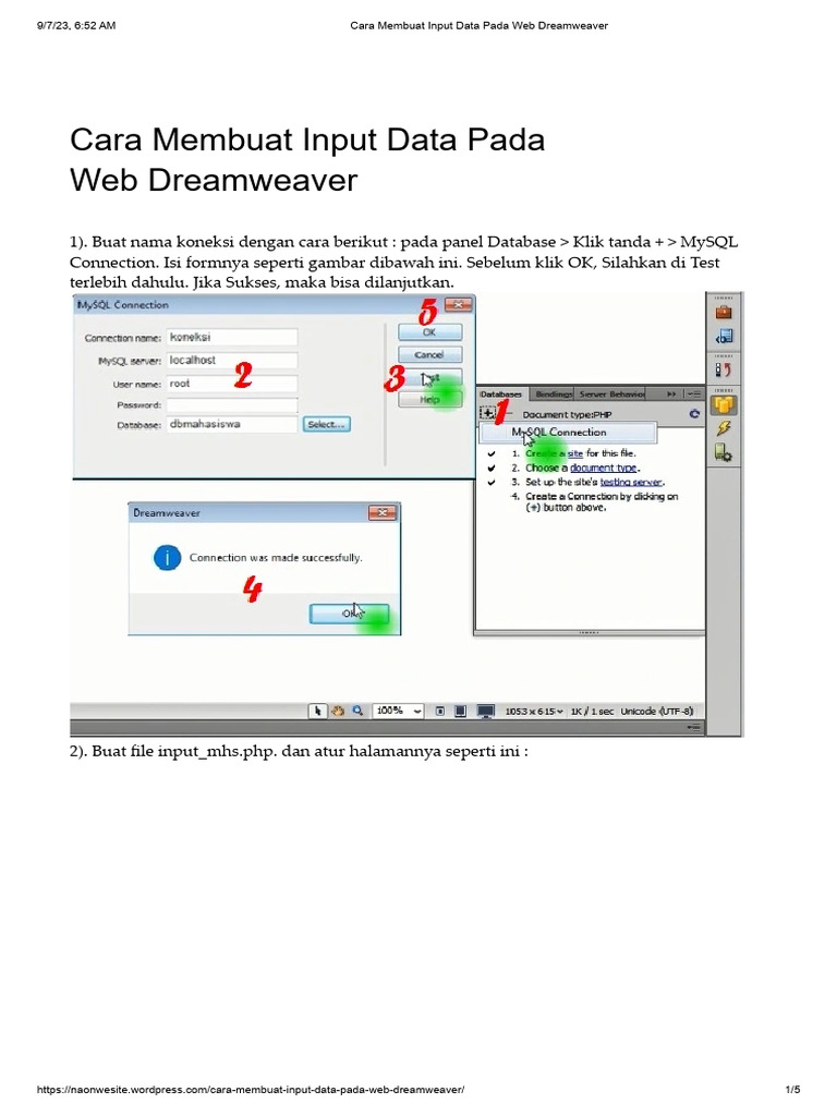 Cara Membuat Input Data Pada Web Dreamweaver | PDF