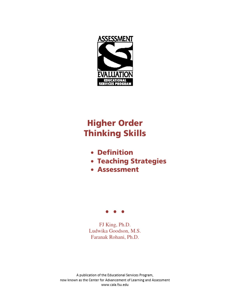Higher Order Thinking Skills | PDF