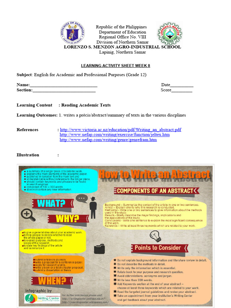 EAPP - LAS (Week 8) | PDF | Abstract (Summary) | Human Communication