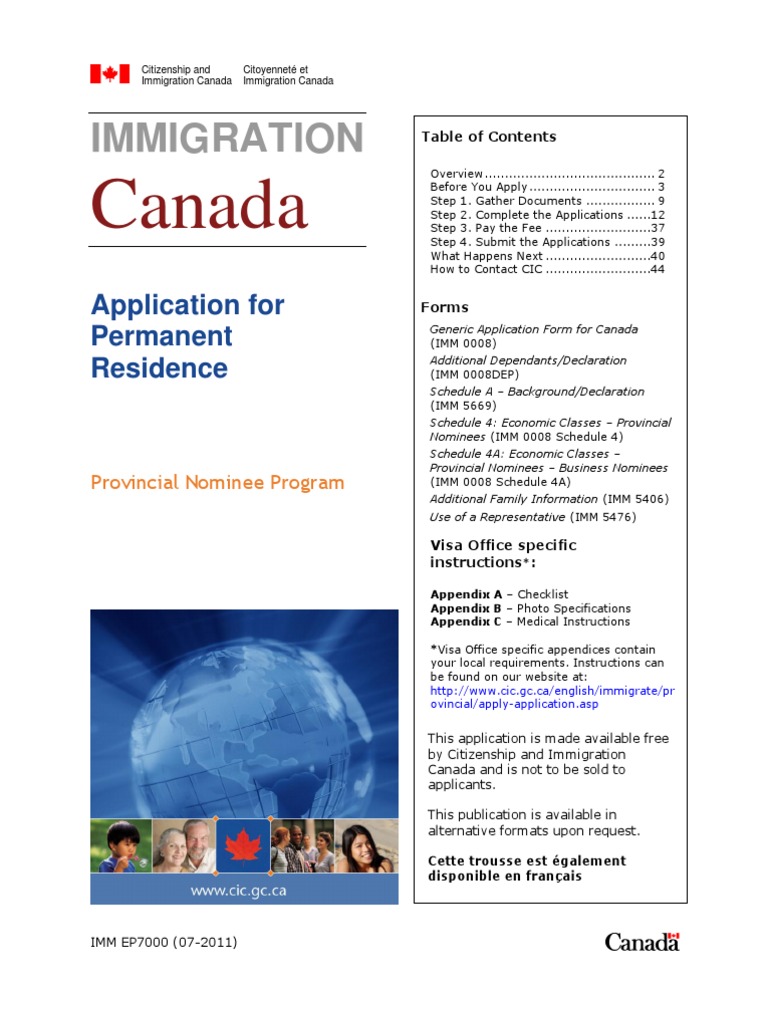 Overview of the Provincial Nominee Program Application Process and ...