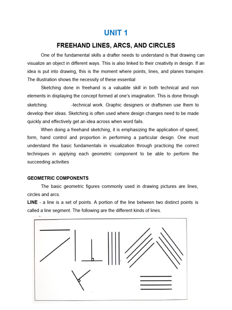 Freehand Lines Arcs and Circles | PDF