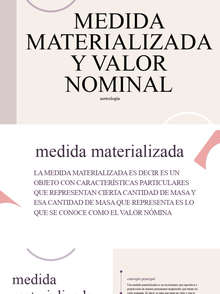 medida materializada y valor nominal | PDF