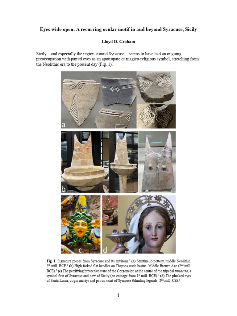 Eyes Wide Open: A Recurring Ocular Motif in and Beyond Syracuse, Sicily ...