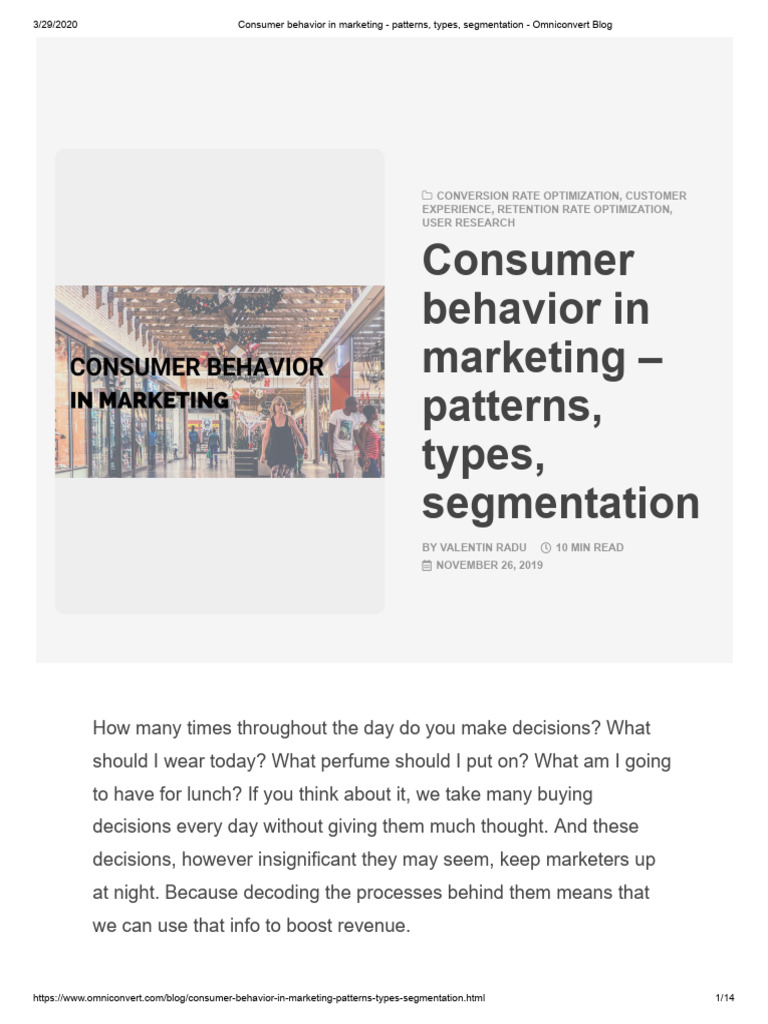 Consumer Behavior in Marketing - Patterns, Types, Segmentation ...