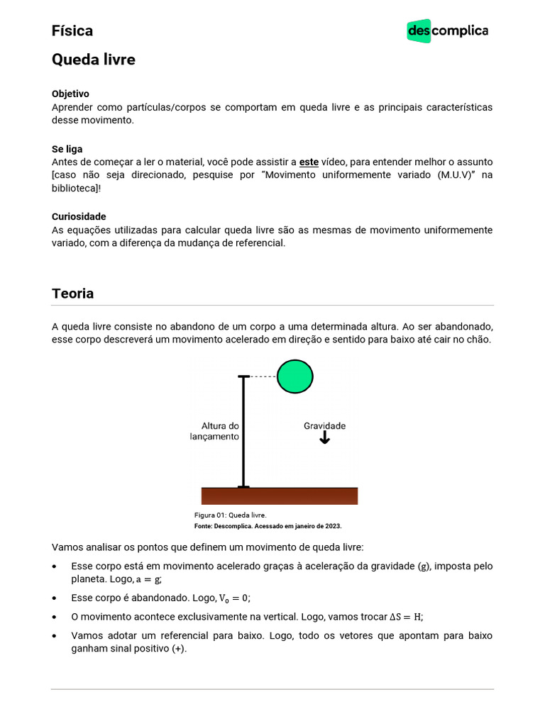 Turmadefevereiro Física1 Queda Livre 09-03-2022 | PDF | Gravidade ... Turmadefevereiro Física1 Queda Livre 09-03-2022 | PDF | Gravidade ...