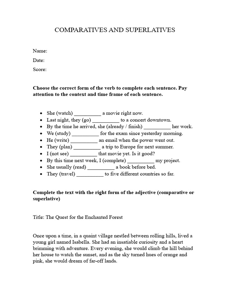 Comparatives and Superlatives | PDF