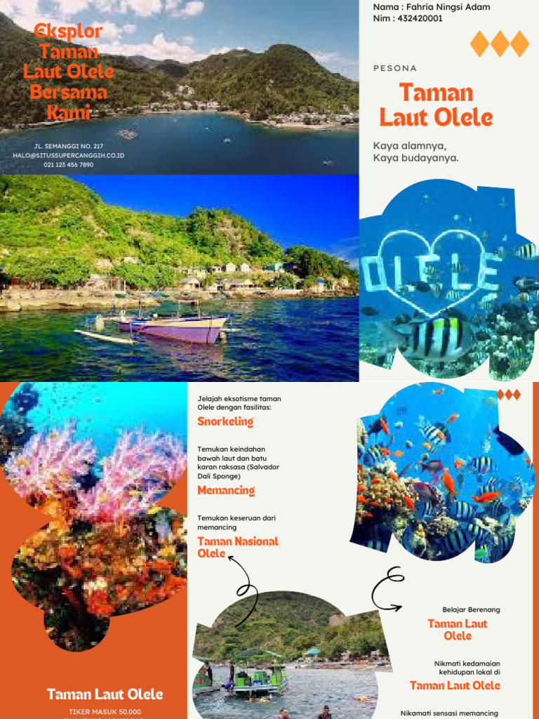 Fahria N. Adam (432420001) - Brosur Wisata Pantai Olele Gorontalo | PDF