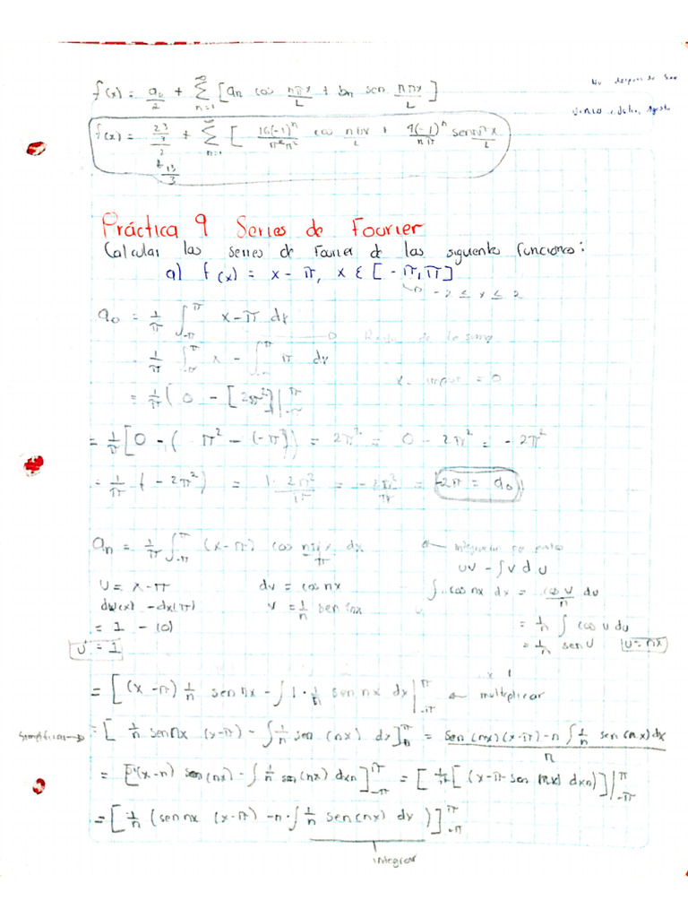 Práctica 9 Series de Fourier | PDF