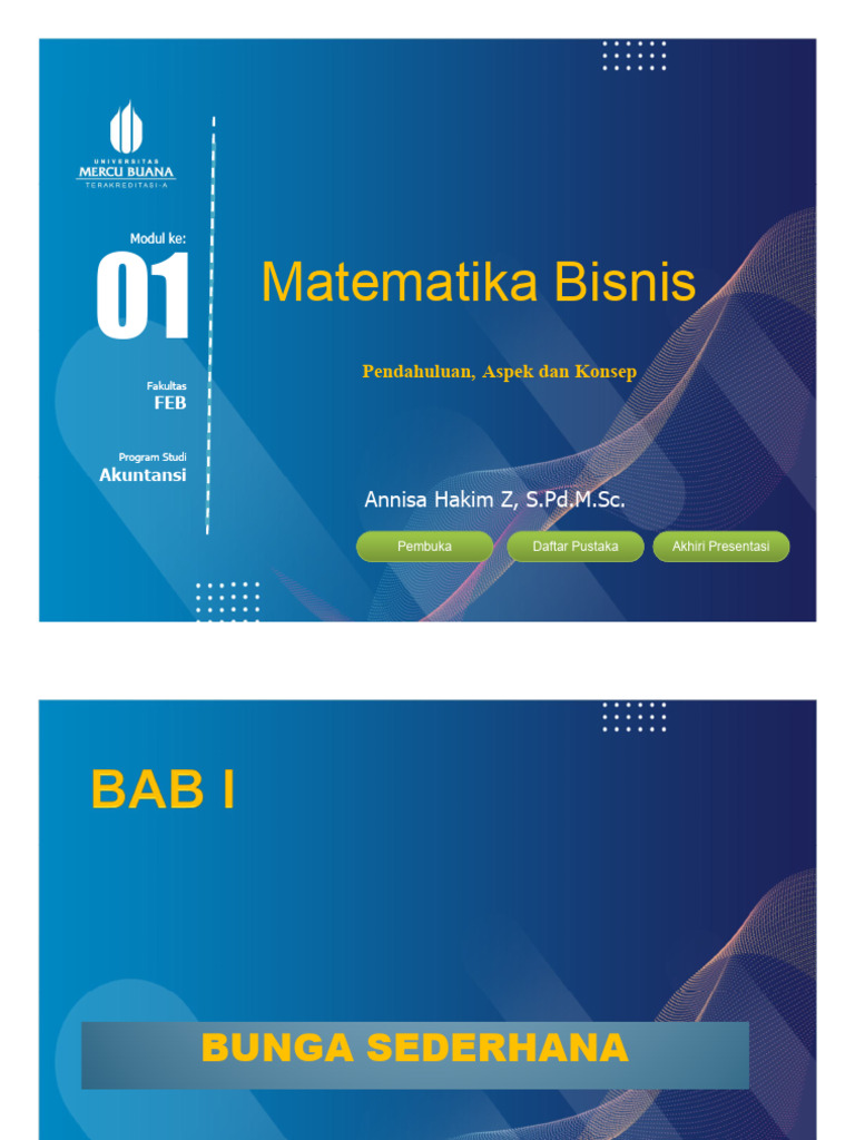 Matematika Bisnis (TM1) | PDF