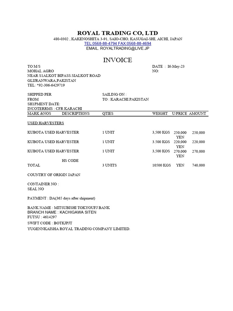 Zohaib Invoice | PDF