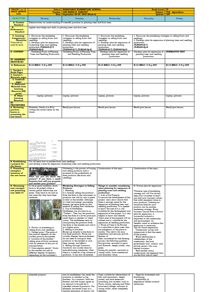 WEEK5 DLL TLE (Agri) | PDF