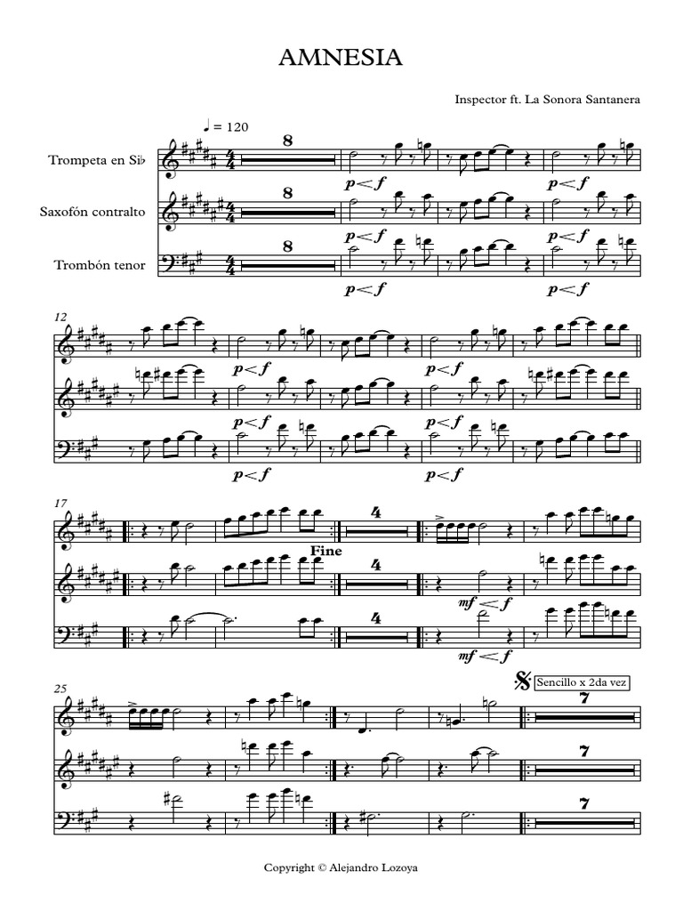 AMNESIA - Partitura Completa | PDF
