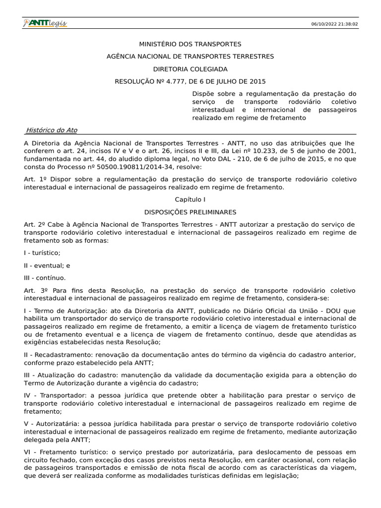 Resolução 4777 ANTT | PDF