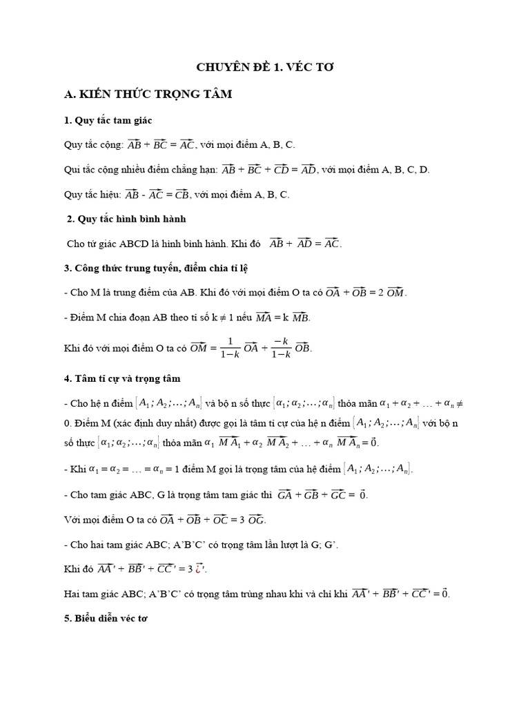 Chuyende1 Véc Tơ | PDF