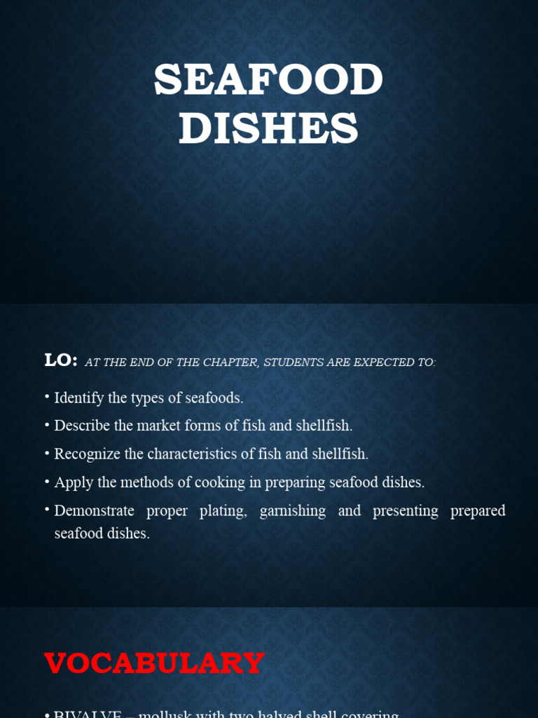 Seafood Dishes | PDF | Grilling | Cooking