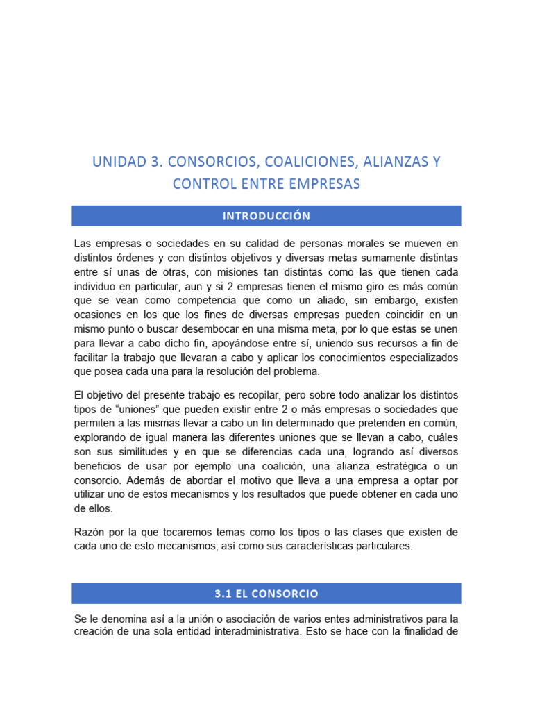 Consorcios y Alianzas Empresariales | PDF | Business | Proyecto conjunto