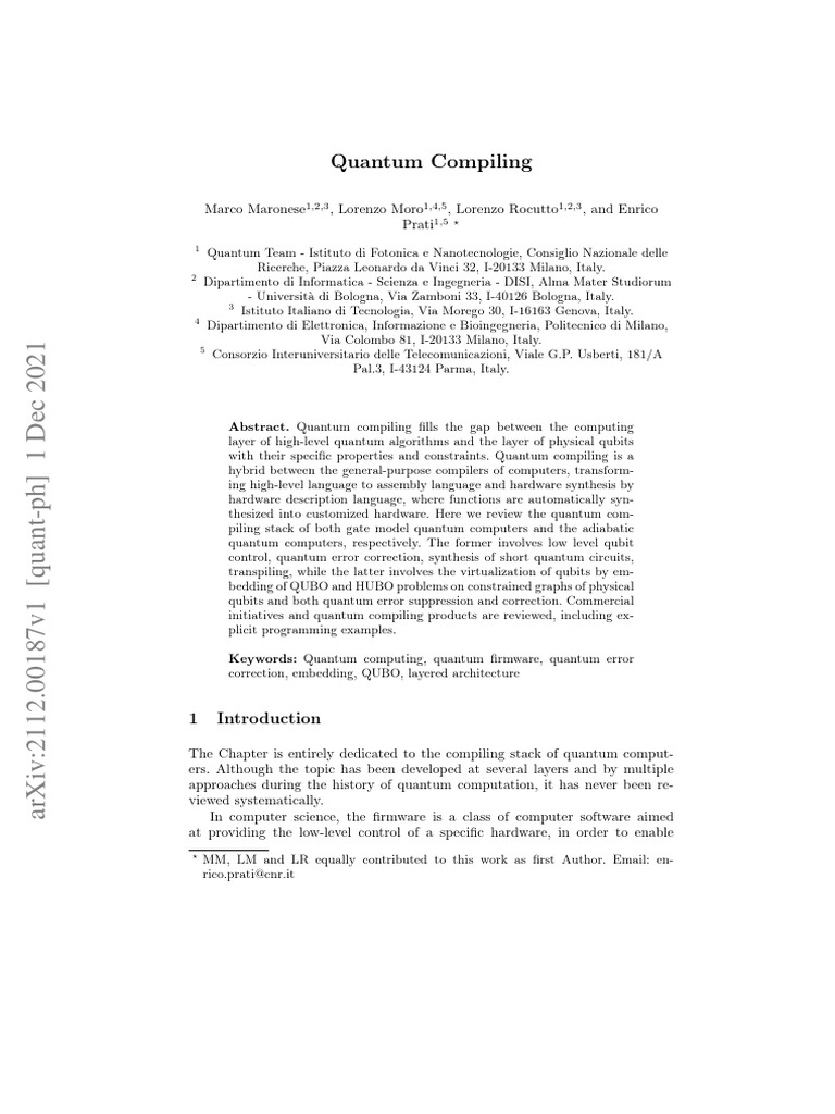 Quantum Compiling | PDF | Quantum Computing | Quantum Mechanics