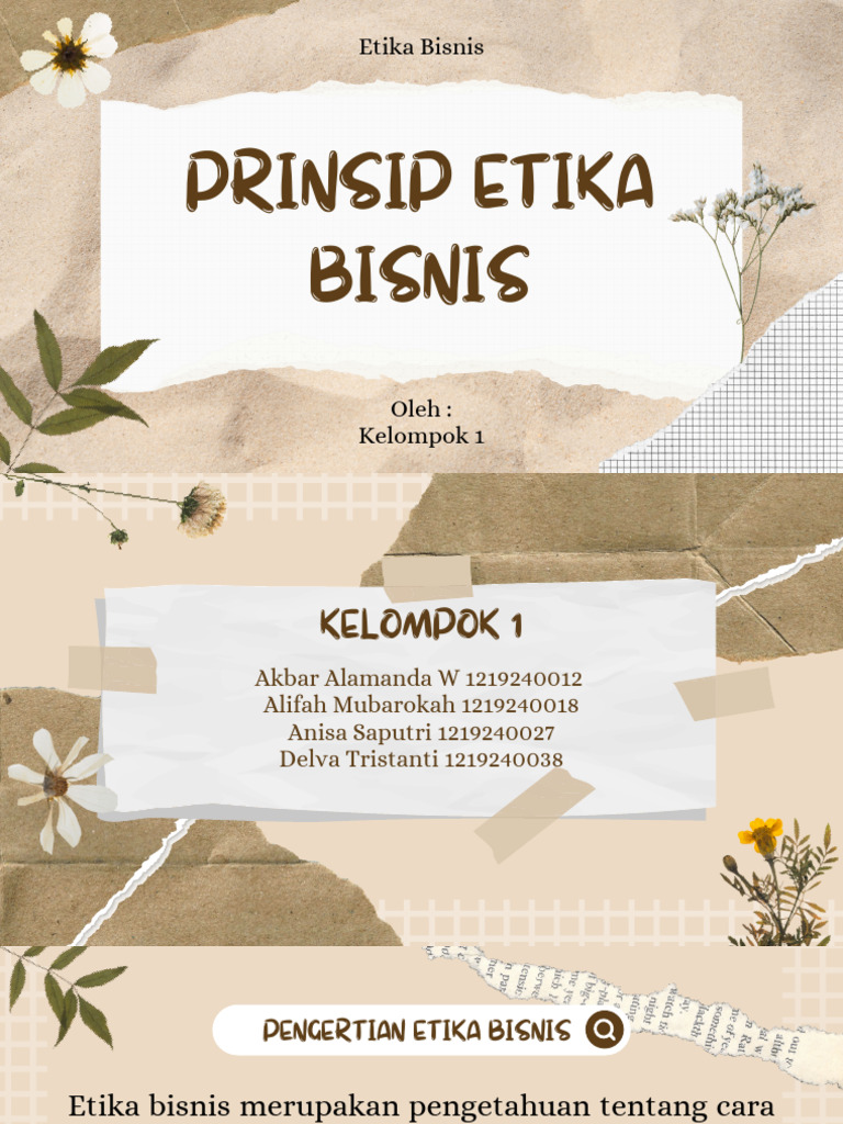 Etika Bisnis Kelompok 1 | PDF | Karier & Perkembangan | Bisnis