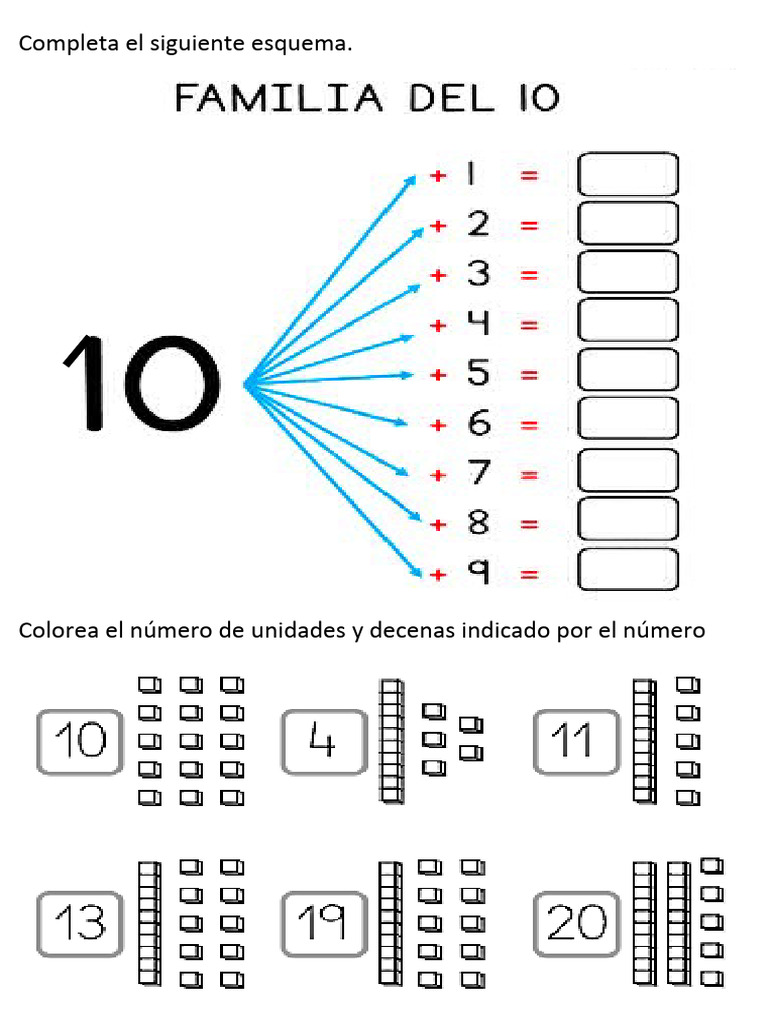 Actividades de la familia del 10 al 50 | PDF
