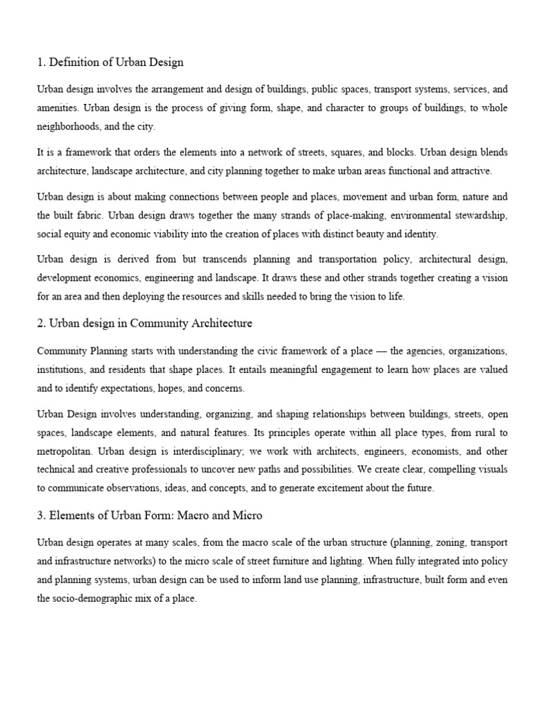 Definition of Urban Design | PDF