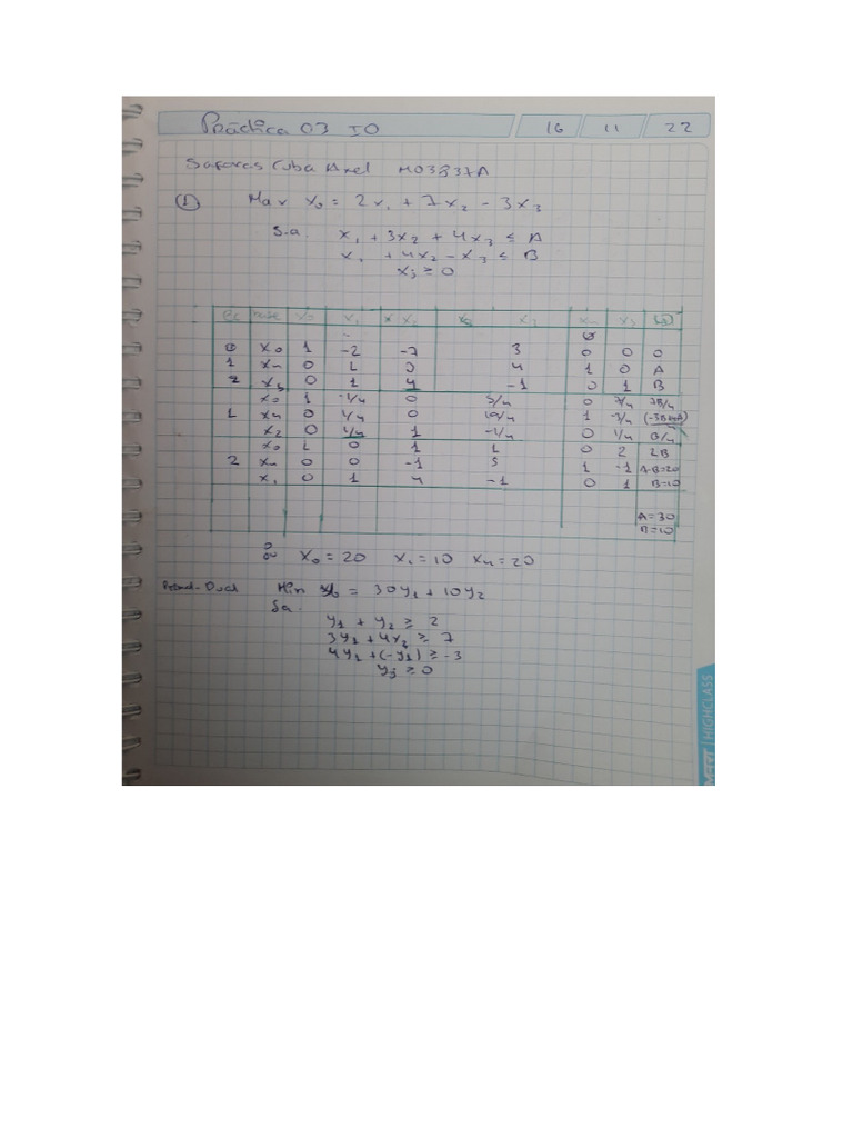 Practica Dual Simplex | PDF