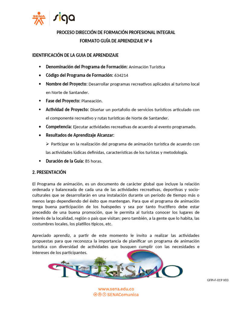 Guia 06 Ejecutar Actividades Recreativas | PDF