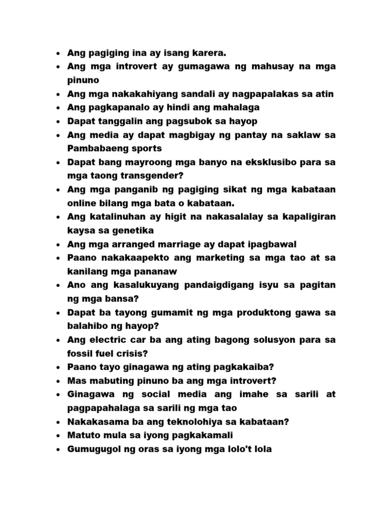 Paksa Sa Talumpati | PDF