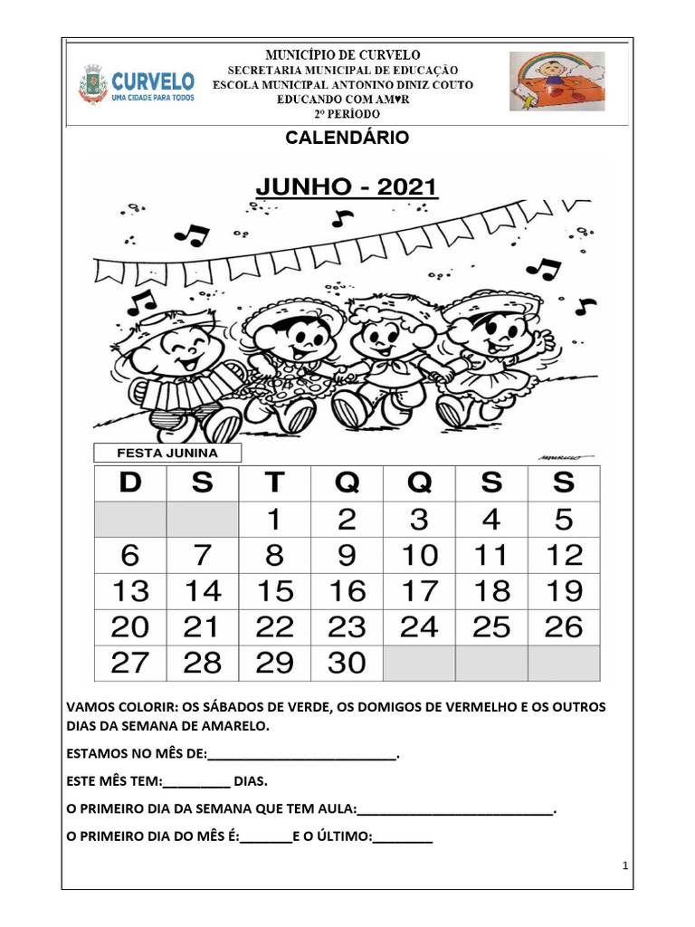 Atividades de Junho 1 A 19 - 2023 - Ivanilde | PDF