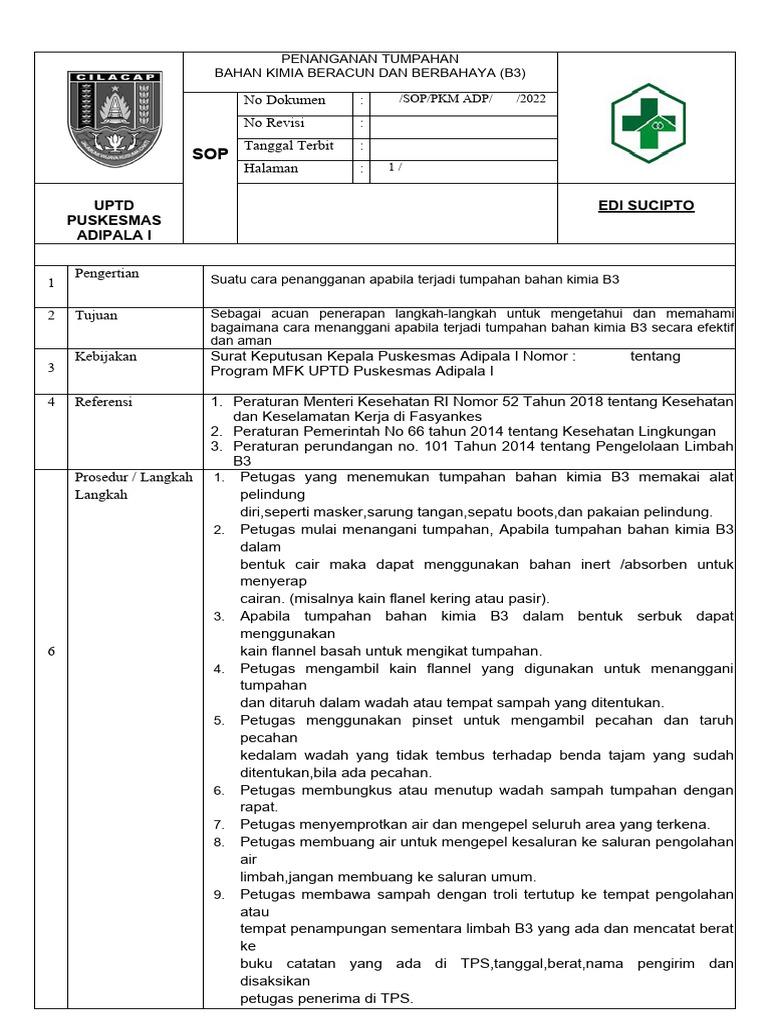Sop Tumpahan B3 | PDF