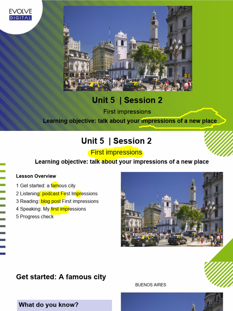 Unit 5 - Session 2: First Impressions | PDF